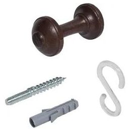 Raffhalter Liedeco, braun (nussbaum), Materialmix, Raffhalter, Schalhalter 7 cm