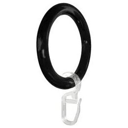 Gardinenring Garesa "Kunststoffring mit Haken" Gr. 1, schwarz, Ø:28cm, Gardinenbefestigungen, für Durchmesser bis 28mm, einfache Montage