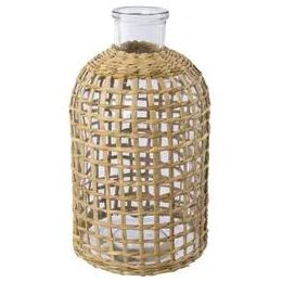 Tischvase CREATIV HOME "Vase aus Glas", braun, H:28cm Ø:15cm, Glas, Vasen, mit Mesh-Überzug