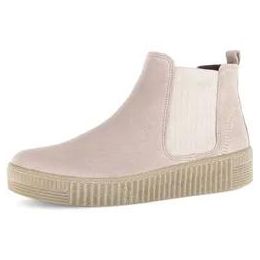 Chelseaboots Gabor, Damen, Gr. 38, rosa (altrosa), Veloursleder, unifarben, sportlich, Schuhe, Plateau, Stiefelette, Schlupfschuh mit dezenten Kontrastnähten