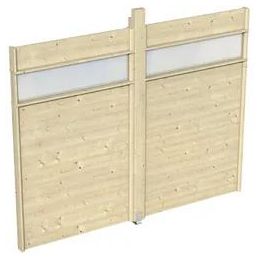 Skan Holz Pavillonseitenteil SKANHOLZ "Wand", beige (natur), B:270cm H:209cm, Pavillonseitenteile, mit Lichtband