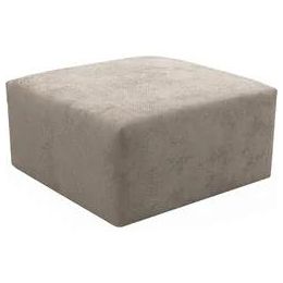 Polsterhocker WERK2 "Zeus-XL", braun (hellbraun), B:80cm H:41cm T:80cm, 100% Polyester, Hocker, Polsterhocker, Curvy Trend Hocker mit urbaner Optik