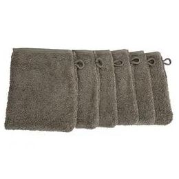 Waschhandschuh Ross "Smaragd", grau (flanell), B:17cm L:21cm, Baumwolle, Waschlappen, 100% Baumwolle