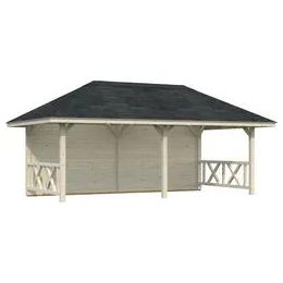 Holzpavillon Palmako "Bianca 16,6 m2 Set 2", transparent, B/H/T: 672cm x 323cm x 384cm, Pavillons, BxTxH: 588x300x323 cm