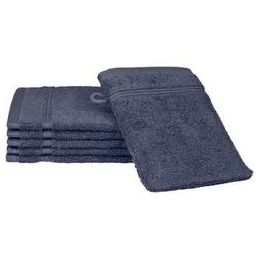 Waschhandschuh Ross "Rubin", blau (denim), B:16cm L:22cm, Baumwolle, Waschlappen, 100% Baumwolle