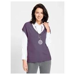 Pullunder Inspirationen "Pullunder", Damen, Gr. 38, lila (feige), 50% Viskose, 25% Polyester, 25% Polyamid, unifarben, Pullover
