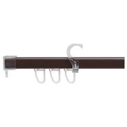 U-Schiene Liedeco "U-STORELAU01GS" Gr. 7, braun (bronzefarben), B:1,95cm L:230cm T:1,6cm, Metall, Gardinenstangen