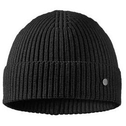 Strickmütze Pearlwood "KNUT", Damen, schwarz, Grobstrick, Materialmix, unifarben, Mützen, Grobstrick, kurze Passform, Temperaturregulierend