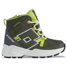Winterboots Lotto, Gr. 32, grün (olive, lime), Synthetik, mehrfarbig, sportlich, Schuhe, - mit pratkischem Reißverschluss auf der Innenseite