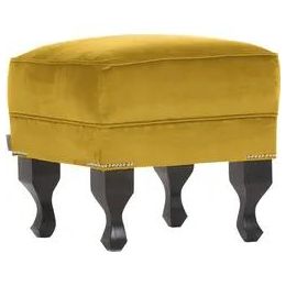 Hocker GUTMANN FACTORY "New Barock", gelb, B:55cm H:46cm T:55cm, 100% Polyester, Hocker, Sitzhocker
