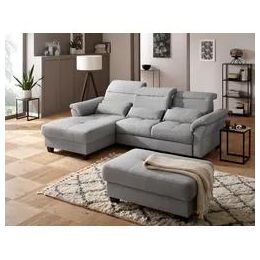 Hocker Home Affaire "Solvei", silber, B:104cm H:45cm T:72cm, Hocker, Hocker mit Stauraum Polsterhocker