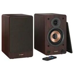 Sharp Lautsprecher "Regalboxen", braun, B:15,8cm H:24,8cm T:19cm, Lautsprecher