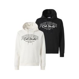 Jack & Jones Jack & Jones Sweatshirt 'JJMAKOTO' Herren Gr&ouml;&szlig;e S schwarz / wei&szlig; / wollwei&szlig;