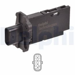 DELPHI Luftmassenmesser 5V f&uuml;r MINI BMW 13628570107 AF10738-12B1