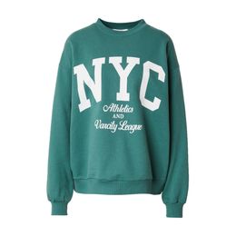 ABOUT YOU Sweatshirt 'Tabea' Damen Gr&ouml;&szlig;e L smaragd / wei&szlig;