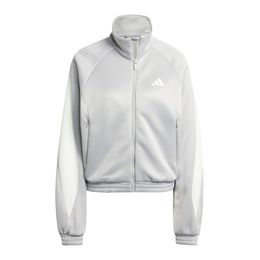 adidas Sportswear Trainingsjacke 'Stadium' Damen Gr&ouml;&szlig;e M/L hellgrau / wei&szlig;