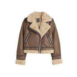 Bershka Jacke Damen Gr&ouml;&szlig;e M beige / braun / dunkelbraun Winterjacke