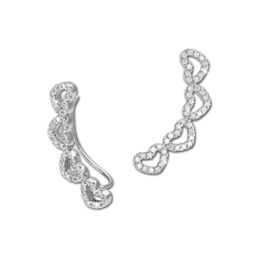 SilberDream Ohrringe 925 Sterling Silber Ear Cuff Herzen Ohrklemme | Gr.: onesize