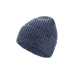 Camel Active Beanie aus reiner Baumwolle in Tintenblau | Gr.: onesize