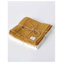 OrganicEra Musselin-T&uuml;cher in White-Mustard | Gr.: onesize