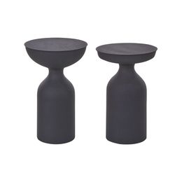 Beliani 2er-Set Beistelltisch COTA/TENJO in Schwarz | Gr.: onesize