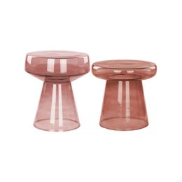 Beliani 2er-Set Beistelltisch LAGUNA/CALDERA in Rot | Gr.: onesize