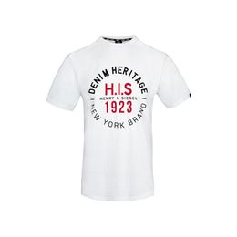 H.I.S. H.I.S T-Shirt ' Denim Heritage Big Logo ' Herren Gr&ouml;&szlig;e 5XL wei&szlig;