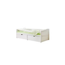 Ticaa Sofabett Melanie inkl. Matratze und Rollrost in Wei&szlig; | Gr.: onesize