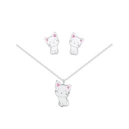 Alexander York Kinder-Schmuckset KATZE in 925 Sterling Silber, 4-tlg. in silber | Gr.: onesize