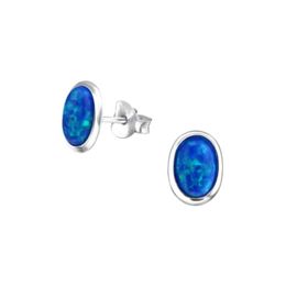 Alexander York Ohrstecker OPAL blau in 925 Sterling Silber, 2-tlg. | Gr.: onesize