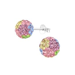 Alexander York Ohrstecker BALL KRISTALL 8 mm I regenbogenfarben in 925 Silber | Gr.: onesize