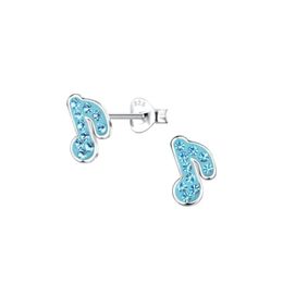 Alexander York Ohrstecker NOTE mit Kristall aqua in 925 Sterling Silber, 2-tlg. | Gr.: onesize