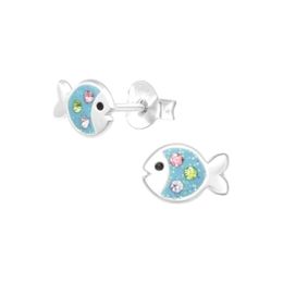 Alexander York Ohrstecker FISCH Kristall regenbogenfarben in 925 Sterling Silber, 2-tlg. | Gr.: onesize