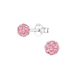 Alexander York Ohrringe, Ohrstecker BALL KRISTALL rosa in 925 Sterling Silber, 2-tlg. | Gr.: onesize
