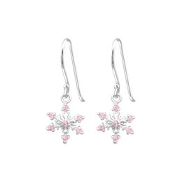 Alexander York Ohrringe SCHNEEFLOCKE Zirkonia rosa in 925 Sterling Silber, 2-tlg. in silber | Gr.: onesize