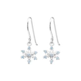 Alexander York Ohrringe SCHNEEFLOCKE Zirkonia aqua in 925 Sterling Silber, 2-tlg. in silber | Gr.: onesize