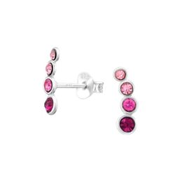 Alexander York Ohrstecker KRISTALLREIHE pink in 925 Sterling Silber, 2-tlg. | Gr.: onesize