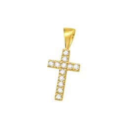 Alexander York Anh&auml;nger KREUZ ZIRKONIA in Gold aus 925 Sterling Silber in silberfarben | Gr.: onesize