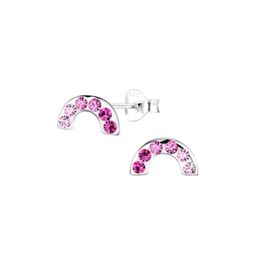 Alexander York Ohrringe, Ohrstecker REGENBOGEN Kristall pink in 925 Sterling Silber, 2-tlg. | Gr.: onesize