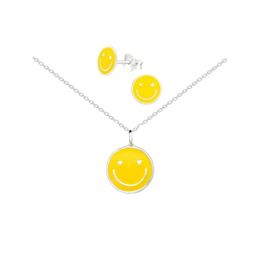 Alexander York Schmuckset SMILEY gelb in 925 Sterling Silber, 4-tlg. | Gr.: onesize
