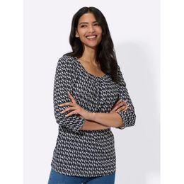 Sieh an! 3/4-Arm-Shirt in schwarz-wei&szlig;-bedruckt | Gr.: 46