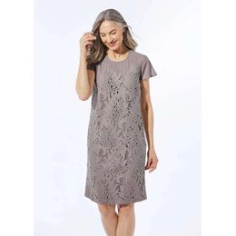 GOLDNER Kurzgr&ouml;&szlig;e: Spitzenkleid Kleid aus sommerlicher Spitze in taupe | Gr.: 20
