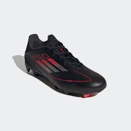 Fußballschuh adidas Performance "F50 LEAGUE FG/MG", Gr. 45, schwarz (core schwarz, iron metallic, lucid rot), Synthetik, Textil, Schuhe, für Rasenplätze