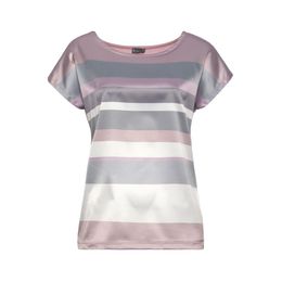 Laura Scott Shirtbluse in rose-anthrazit-gestreift | Gr.: 42