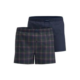 Tom Tailor Boxershort 2Er Pack Milos in blau-dunkel-Karo | Gr.: XL