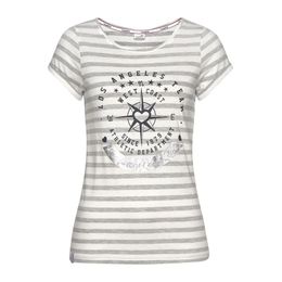 Kangaroos Print-Shirt in grau-wei&szlig;-gestreift | Gr.: 52/54