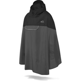 Normani Outdoor Sports Unisex Regenponcho wasserdicht Cherrapunji in Schwarz/Anthrazit | Gr.: L/XL