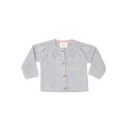 Stellou & friends Cardigan mit Ajourstrick in grau | Gr.: 62/68