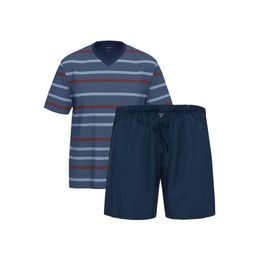 Ammann Schlafanzug Night & Home Cotton in Dunkelblau / blau | Gr.: M