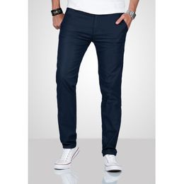 Alessandro Salvarini A. Salvarini Herren Designer Chino Stoff Hose NEU AS370 in Blau | Gr.: W40/L34